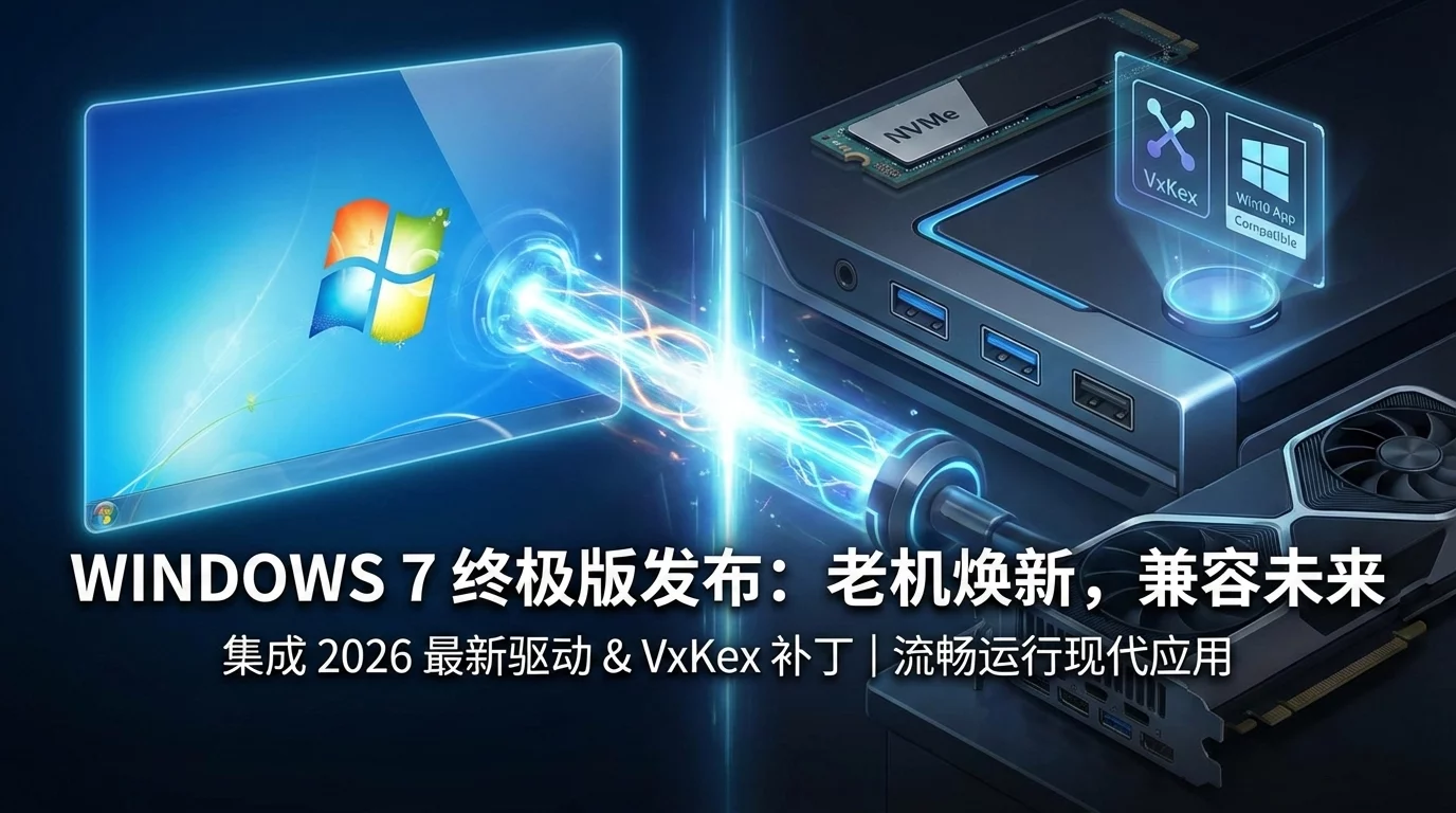 2026年的终极版Windows 7：支持NVMe、USB 3.x、最新网卡驱动 - 老E的博客